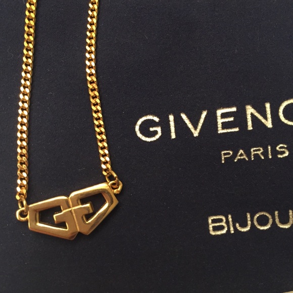 Givenchy | Jewelry | Vintage Givenchy Gold Logo Necklace | Poshmark